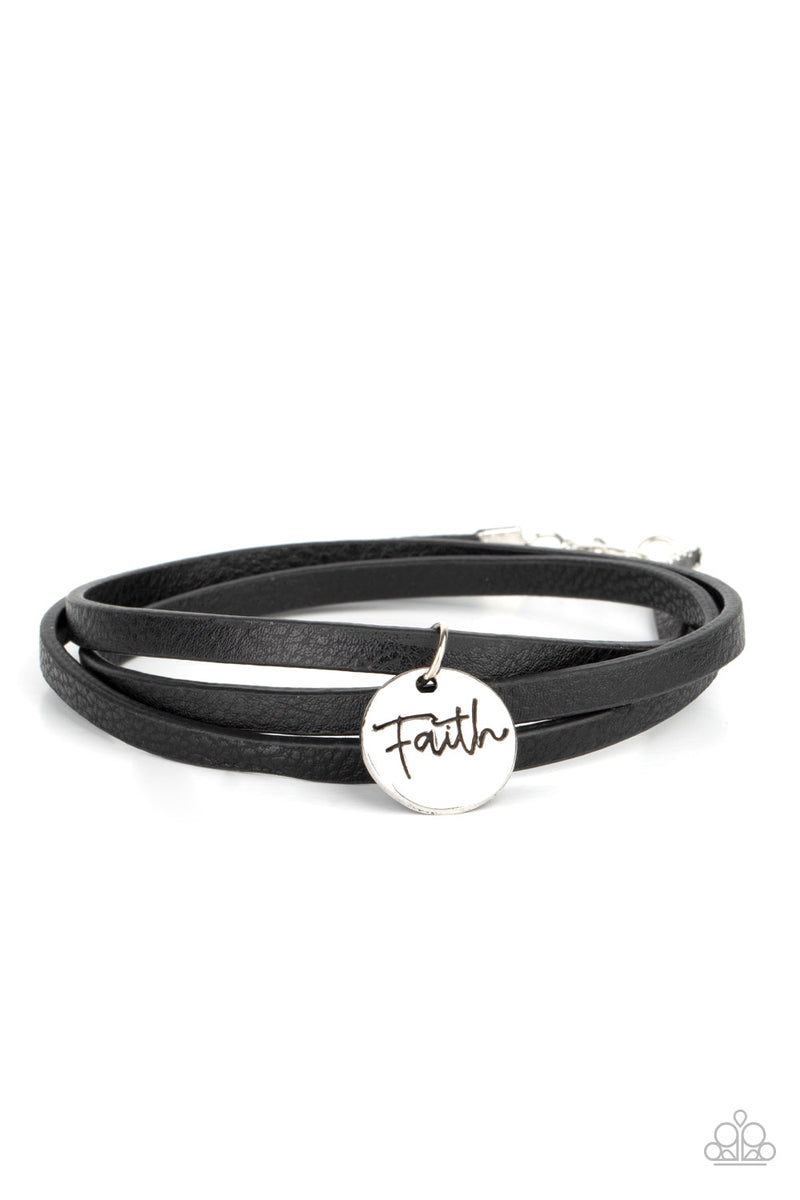 Paparazzi Wonderfully Worded - Black - Triple Wrap Faith Bracelet | $5 ...